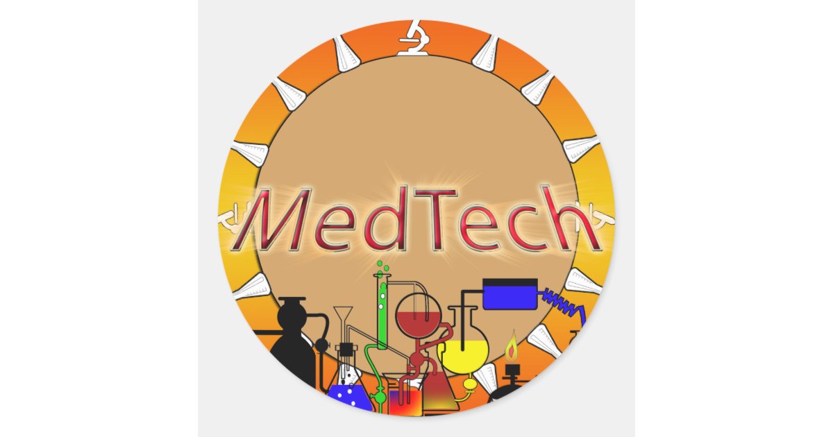 Med Tech STARBURST LOGO Classic Round Sticker | Zazzle