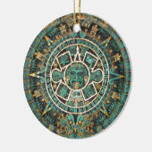 Medallion Coin Ornament, Ancient Aztec Calendar Ceramic Ornament | Zazzle