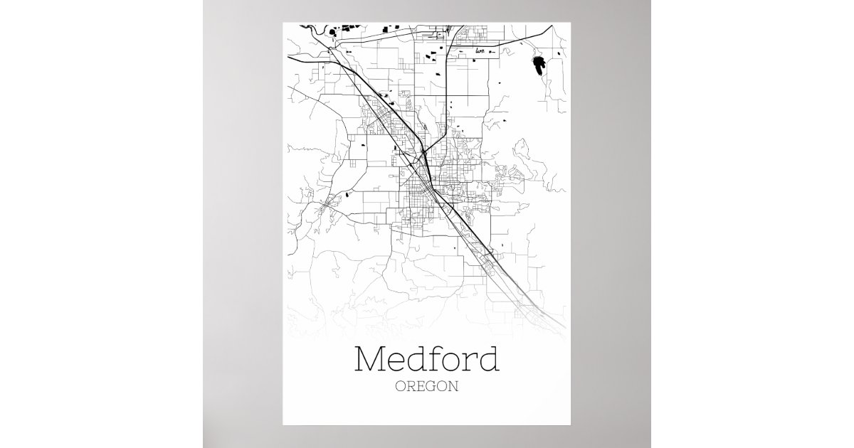 Medford Map - Oregon - City Map Poster | Zazzle