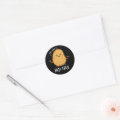 Medi-tater Funny Meditating Potato Pun Dark BG Classic Round Sticker ...