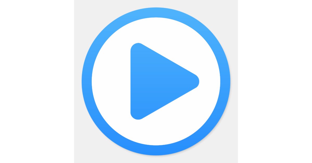 Media player Sign Classic Round Sticker | Zazzle