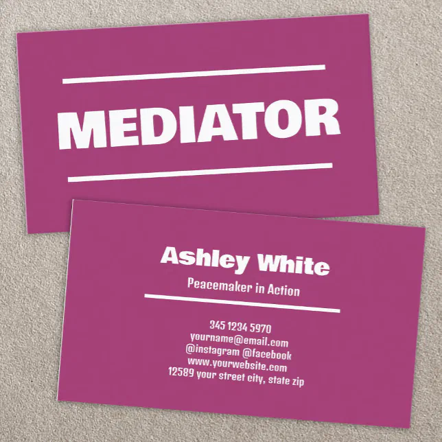 Mediator Legal Business Card | Zazzle
