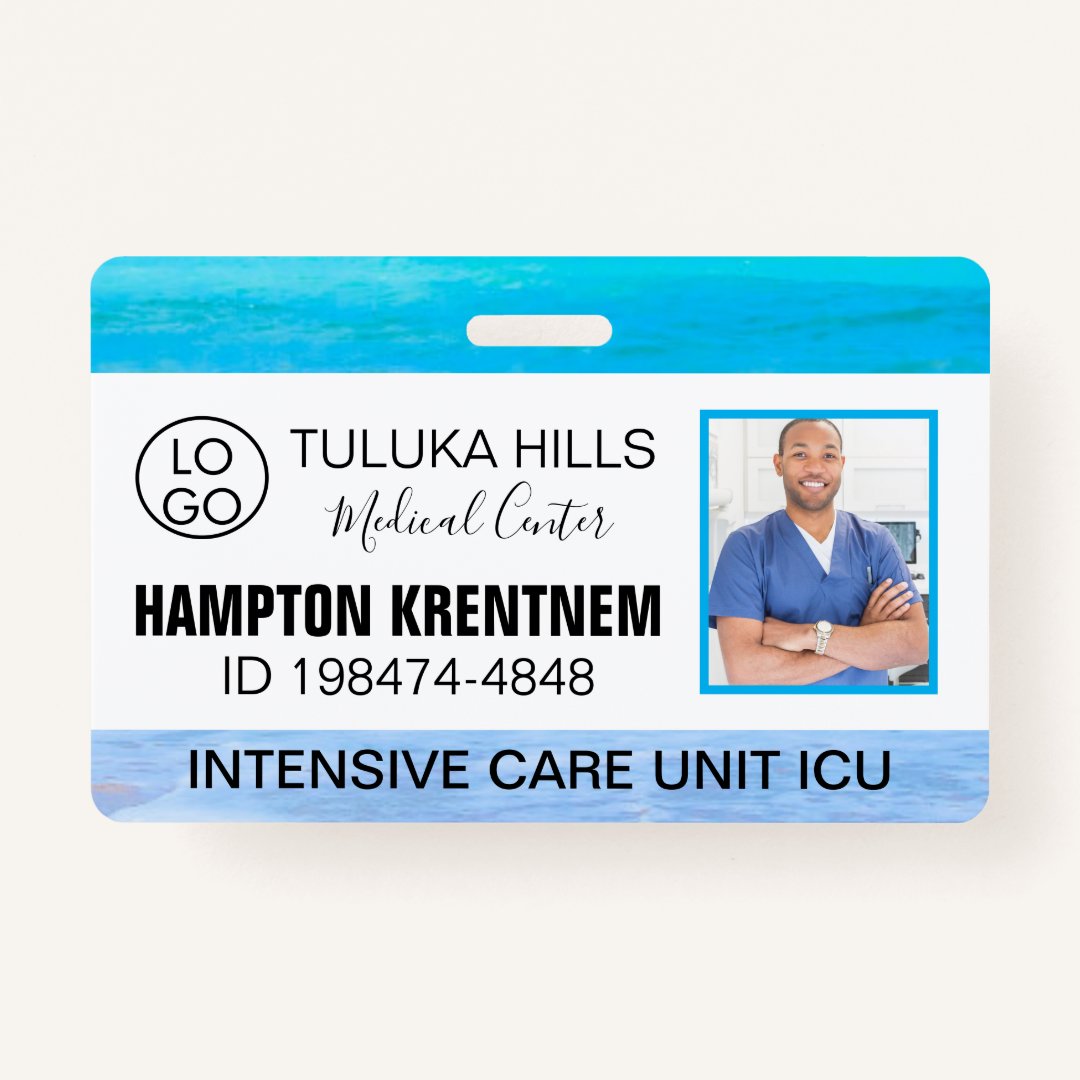 Medica Photo ID Beach Please Badge | Zazzle