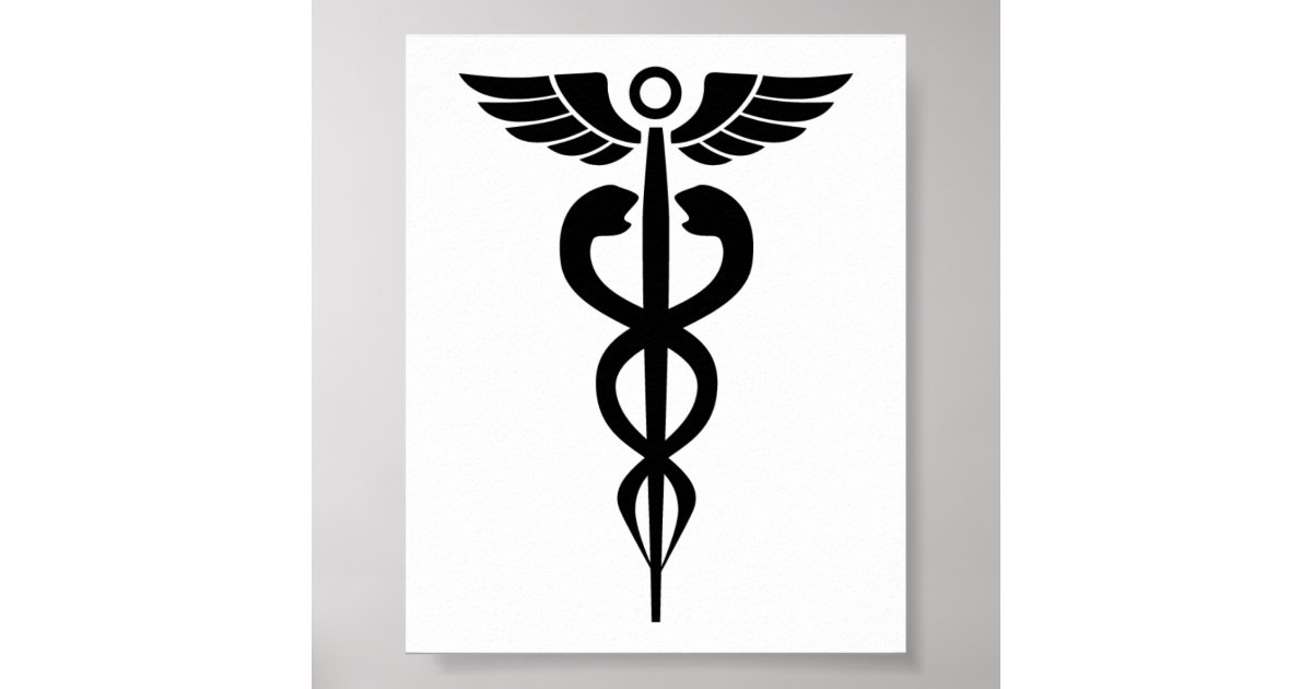 medical2006 BLACK MEDICAL SYMBOL HEALTH Poster | Zazzle