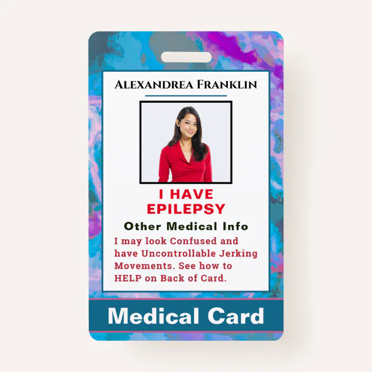 Medical Alert Emergency Contact Custom Card Badge | Zazzle
