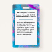 Medical Alert Emergency Contact Custom Card Badge | Zazzle