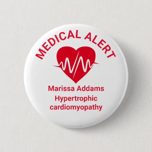 Medical Alert, Heart Patient Button | Zazzle