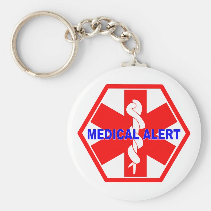MEDICAL ALERT ID SYMBOL KEYCHAIN | Zazzle