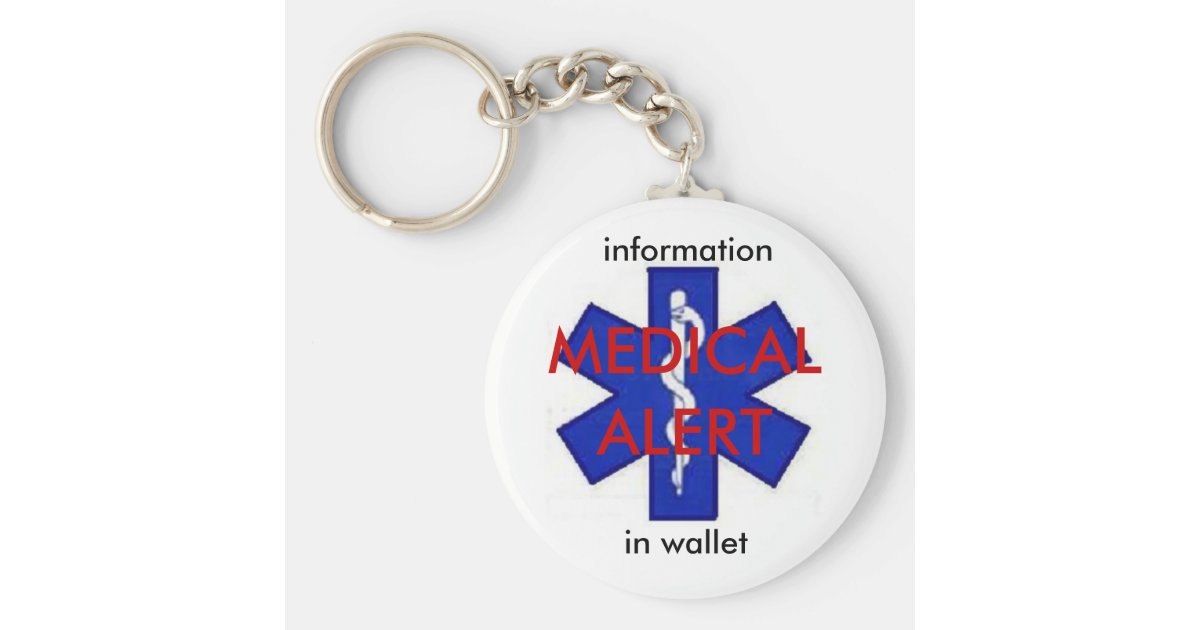 Medical Alert Info Keychain | Zazzle