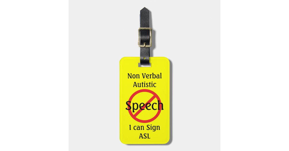 Medical Alert Line Non Verbal Autistic Luggage Tag | Zazzle