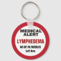 Medical Alert Lymphedema information Keychain | Zazzle