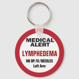 Medical Alert Lymphedema information Keychain | Zazzle