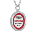 Medical Alert Lymphedema information Silver Plated Necklace | Zazzle