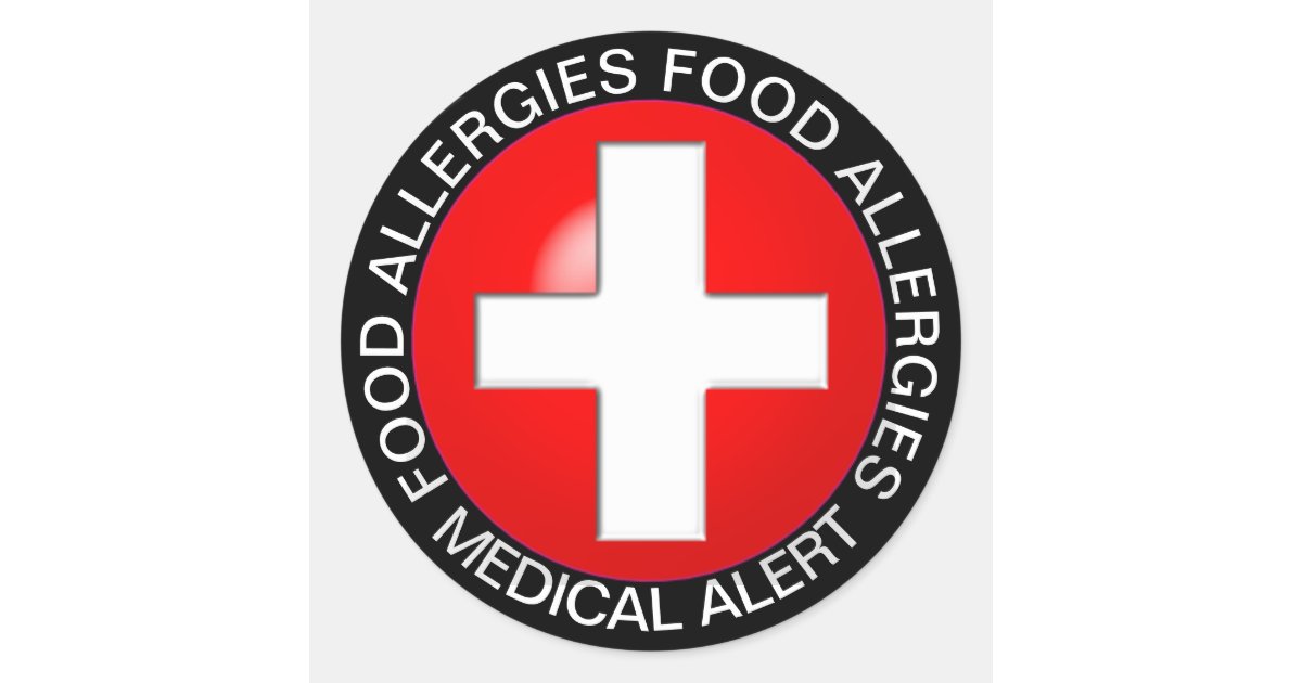 Medical Alert - Red Classic Round Sticker | Zazzle