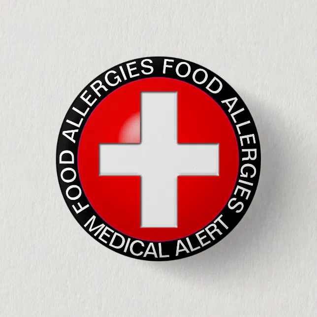 Medical Alert - Red Pinback Button | Zazzle