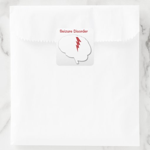 Medical Alert Seizure Disorder Square Sticker | Zazzle