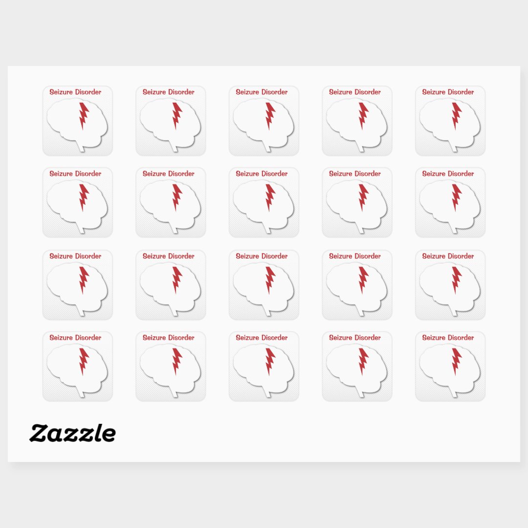 Medical Alert Seizure Disorder Square Sticker | Zazzle