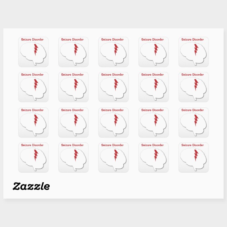 Medical Alert Seizure Disorder Square Sticker | Zazzle