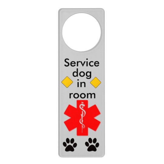 Medical alert service dog door hanger | Zazzle.com
