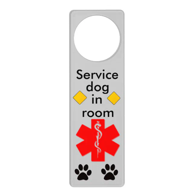 Medical alert service dog door hanger | Zazzle