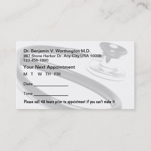 Medical Appointment Cards | Zazzle
