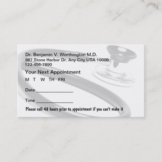 Medical Appointment Cards | Zazzle.com