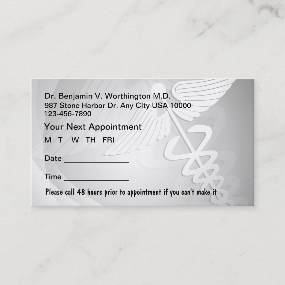 Medical Appointment Cards | Zazzle