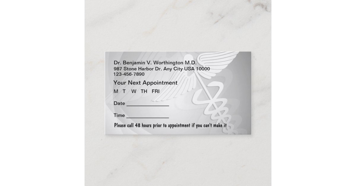Medical Appointment Cards | Zazzle