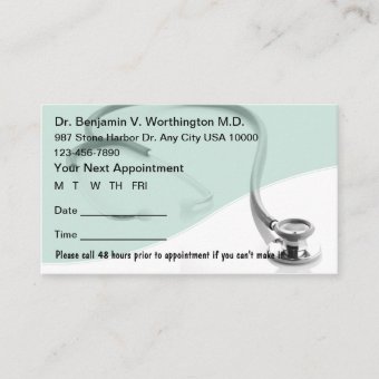 Medical Appointment Cards | Zazzle