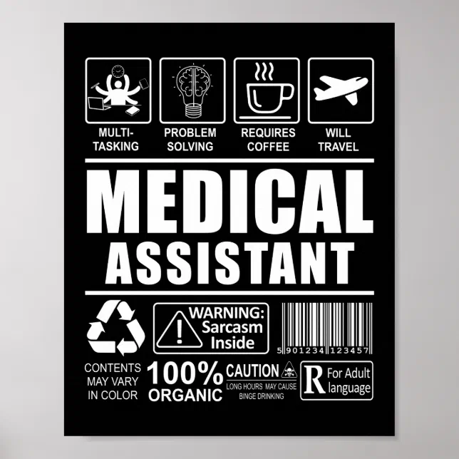 Medical Assistant CMA Warning Gift Idea Poster | Zazzle