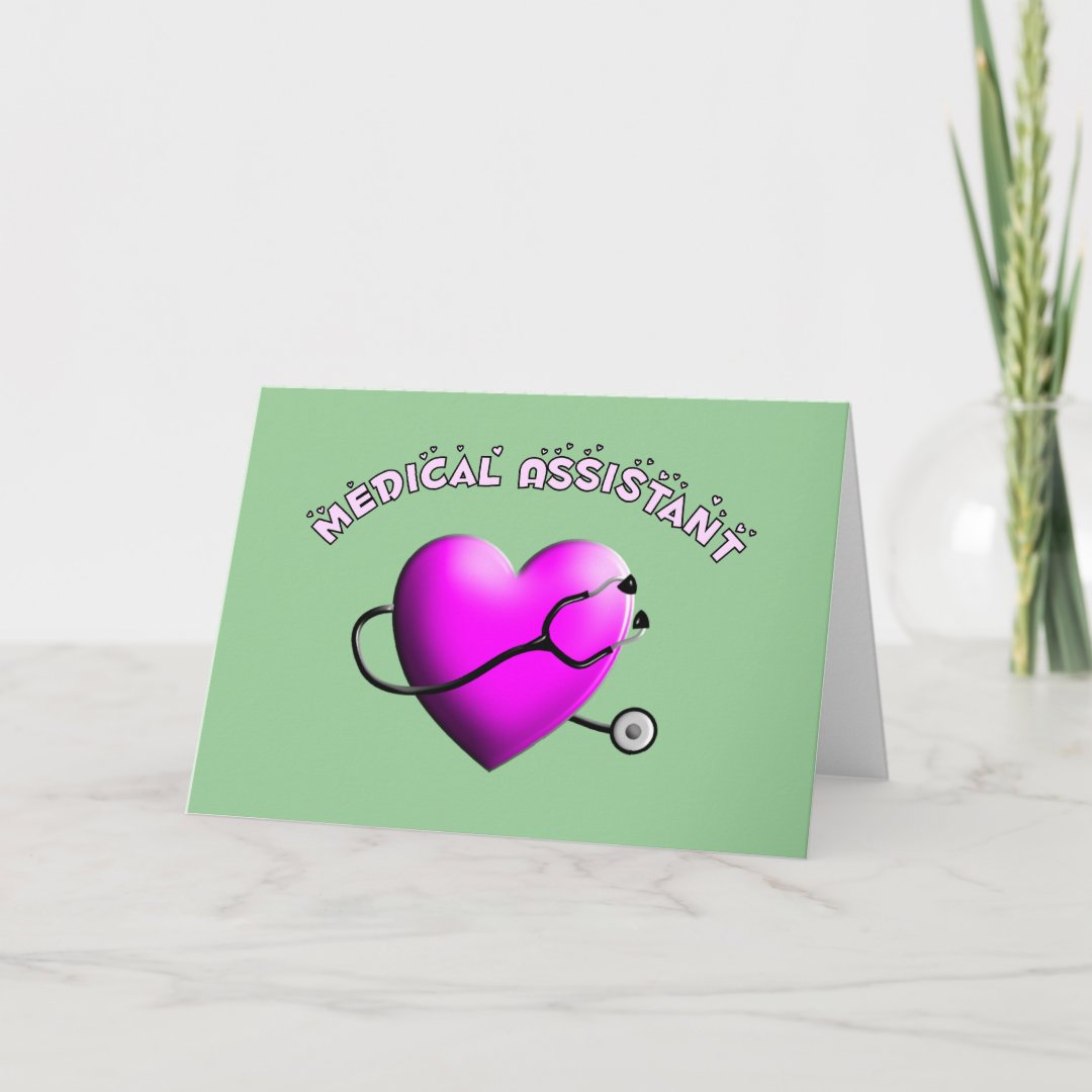 Medical Assistant PINK HEART Design Gifts Card | Zazzle