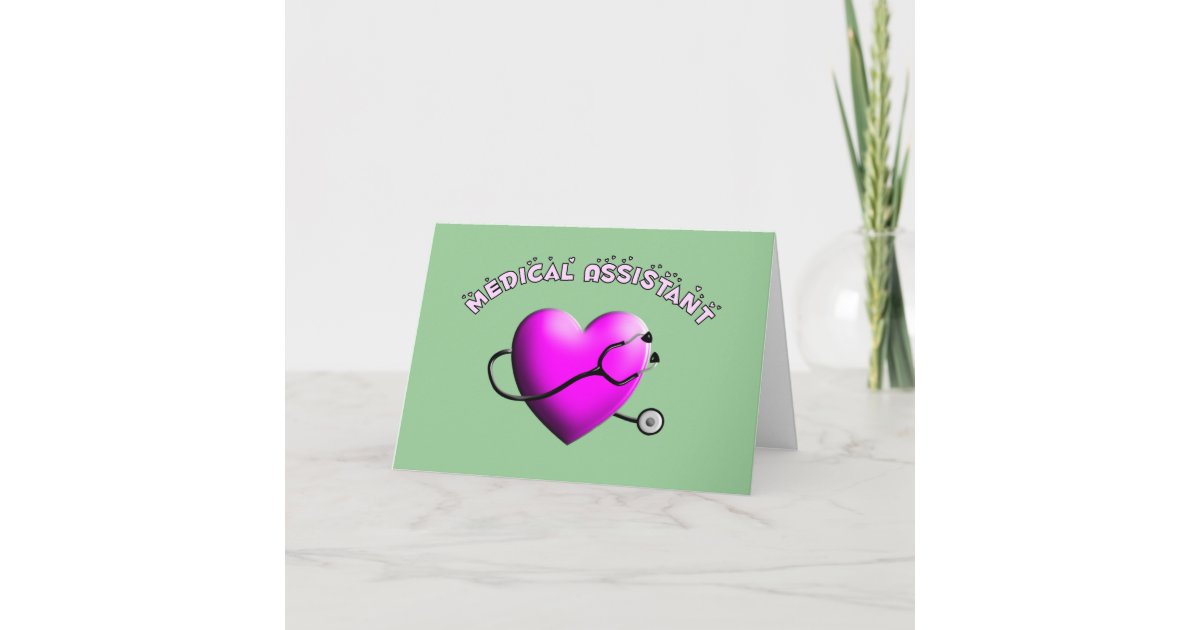 Medical Assistant PINK HEART Design Gifts Card | Zazzle