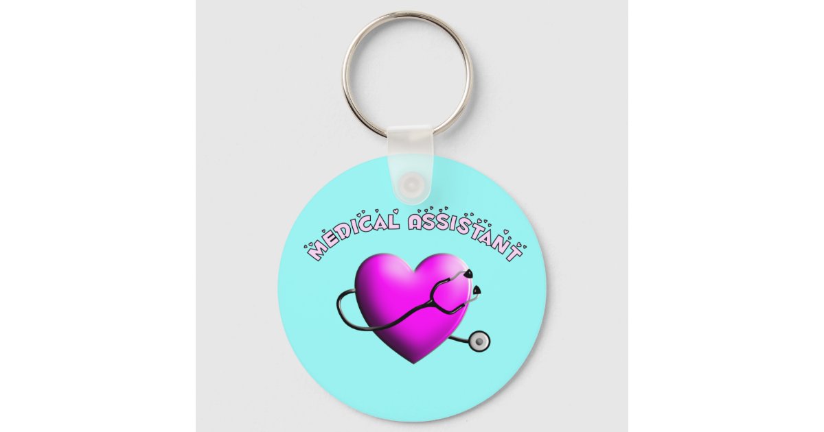 Medical Assistant PINK HEART Design Gifts Keychain | Zazzle