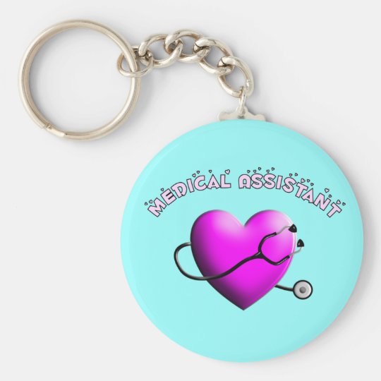 Medical Assistant PINK HEART Design Gifts Keychain | Zazzle.com