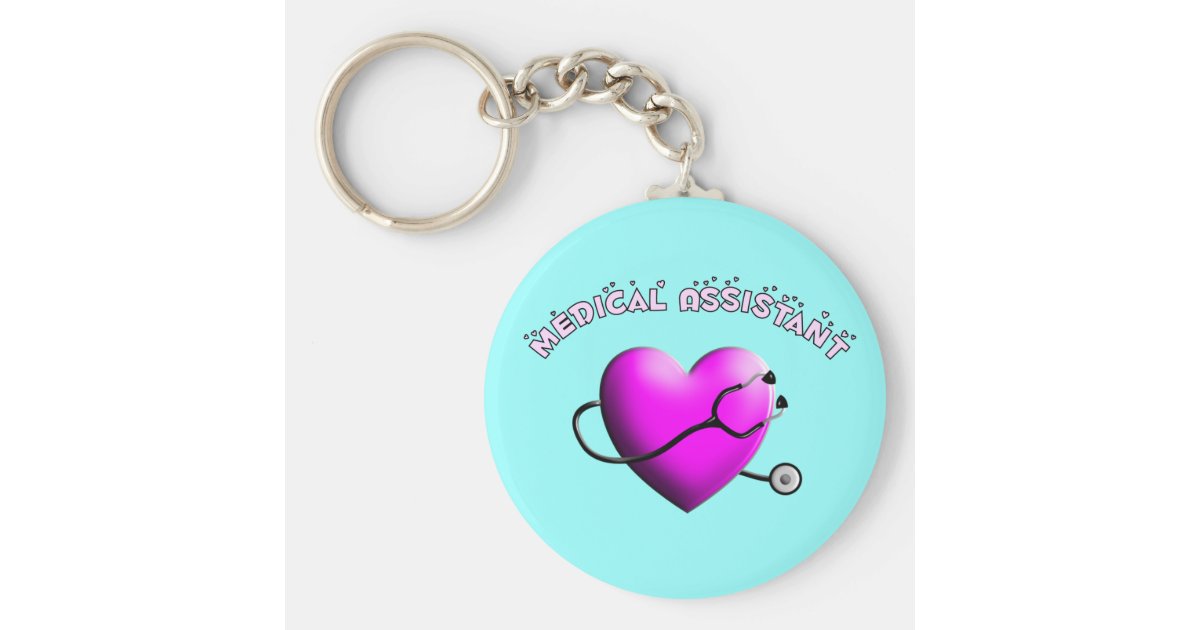 Medical Assistant PINK HEART Design Gifts Keychain | Zazzle.com