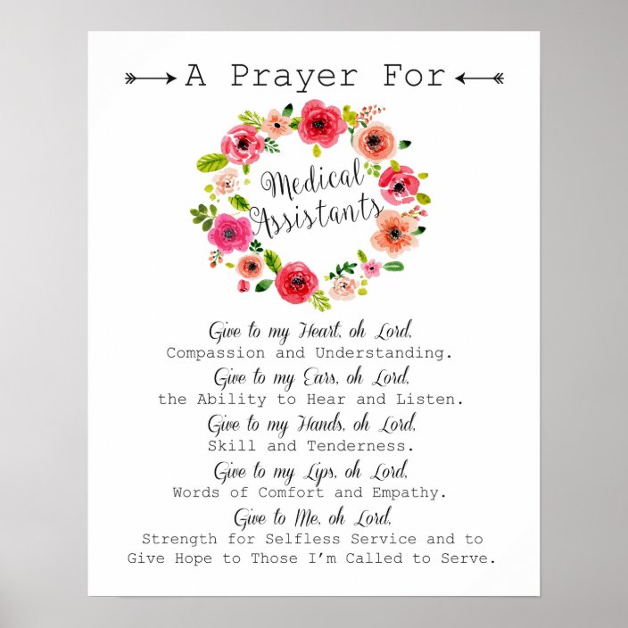 Medical Assistant Prayer Art Poster | Zazzle.com