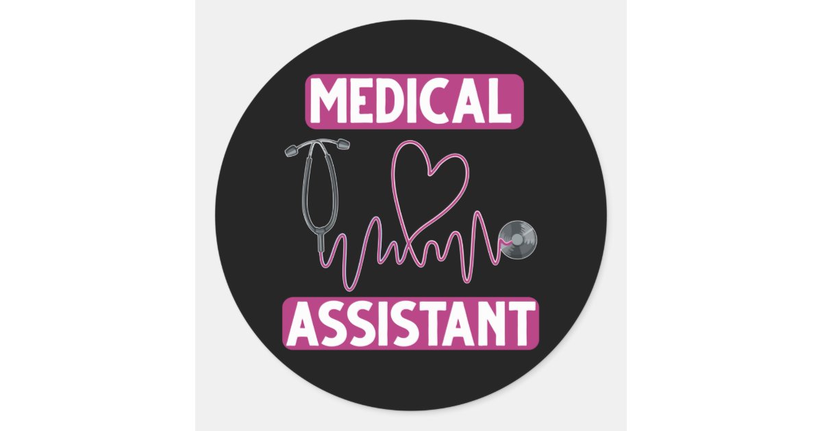 Medical Assistant Stethoscope Nurse Classic Round Sticker | Zazzle