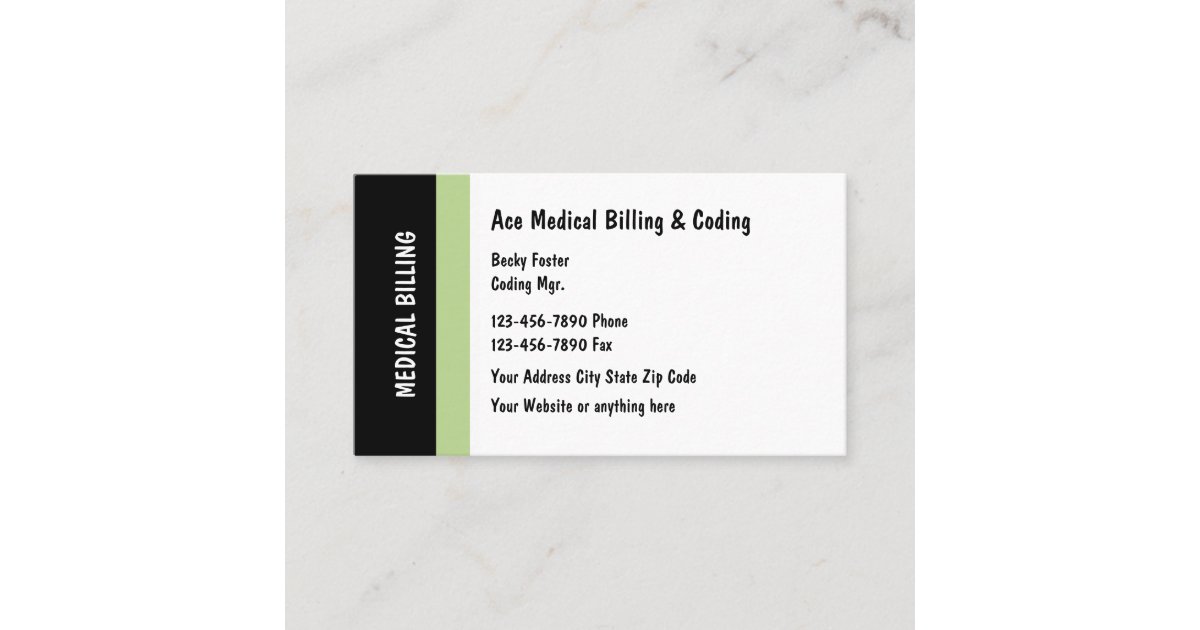 Medical Billing And Coding Modern Design Business Card | Zazzle