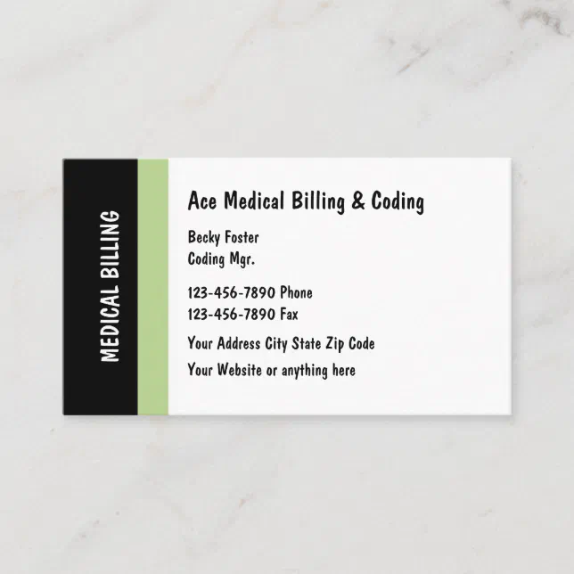 Medical Billing And Coding Modern Design Business Card | Zazzle