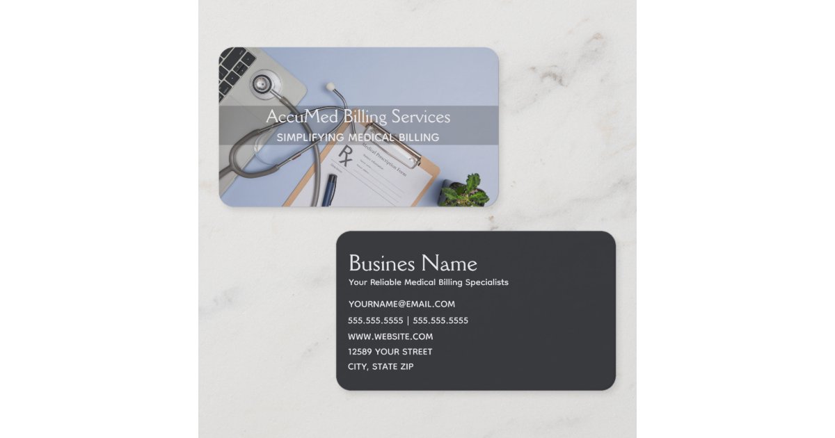 Medical Billing Business Card | Zazzle