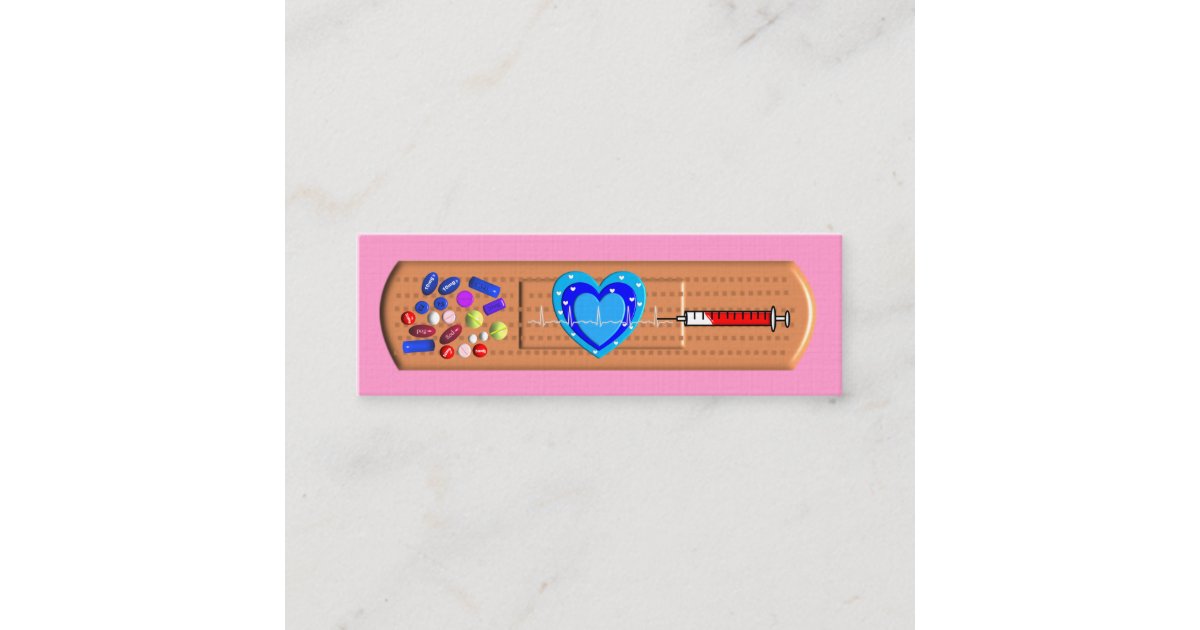 Medical Business Cards Big Bandaid pink | Zazzle