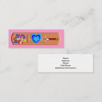 Medical Business Cards Big Bandaid pink | Zazzle