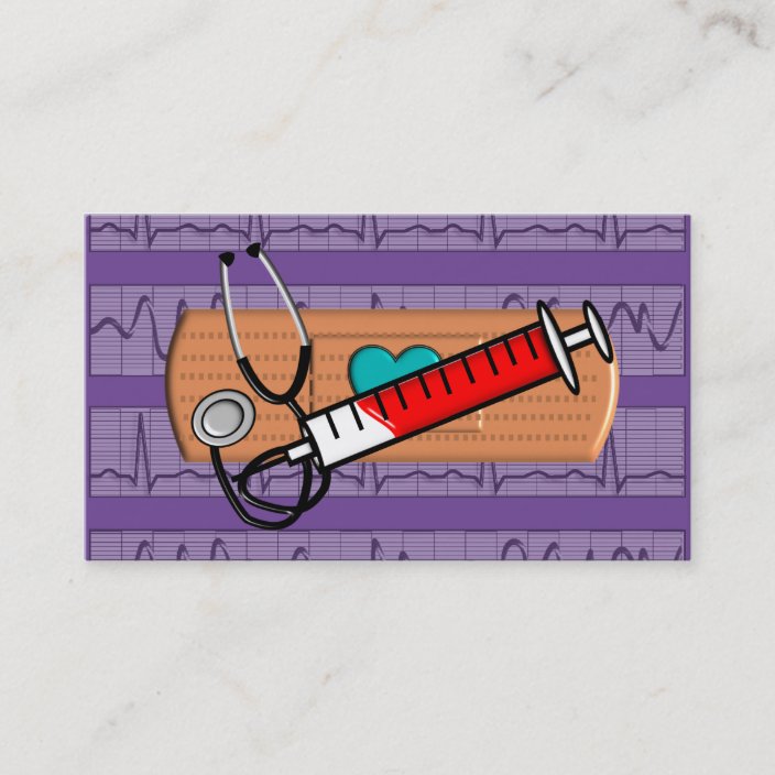 Medical Business Cards Big Bandaid pink IV | Zazzle.com