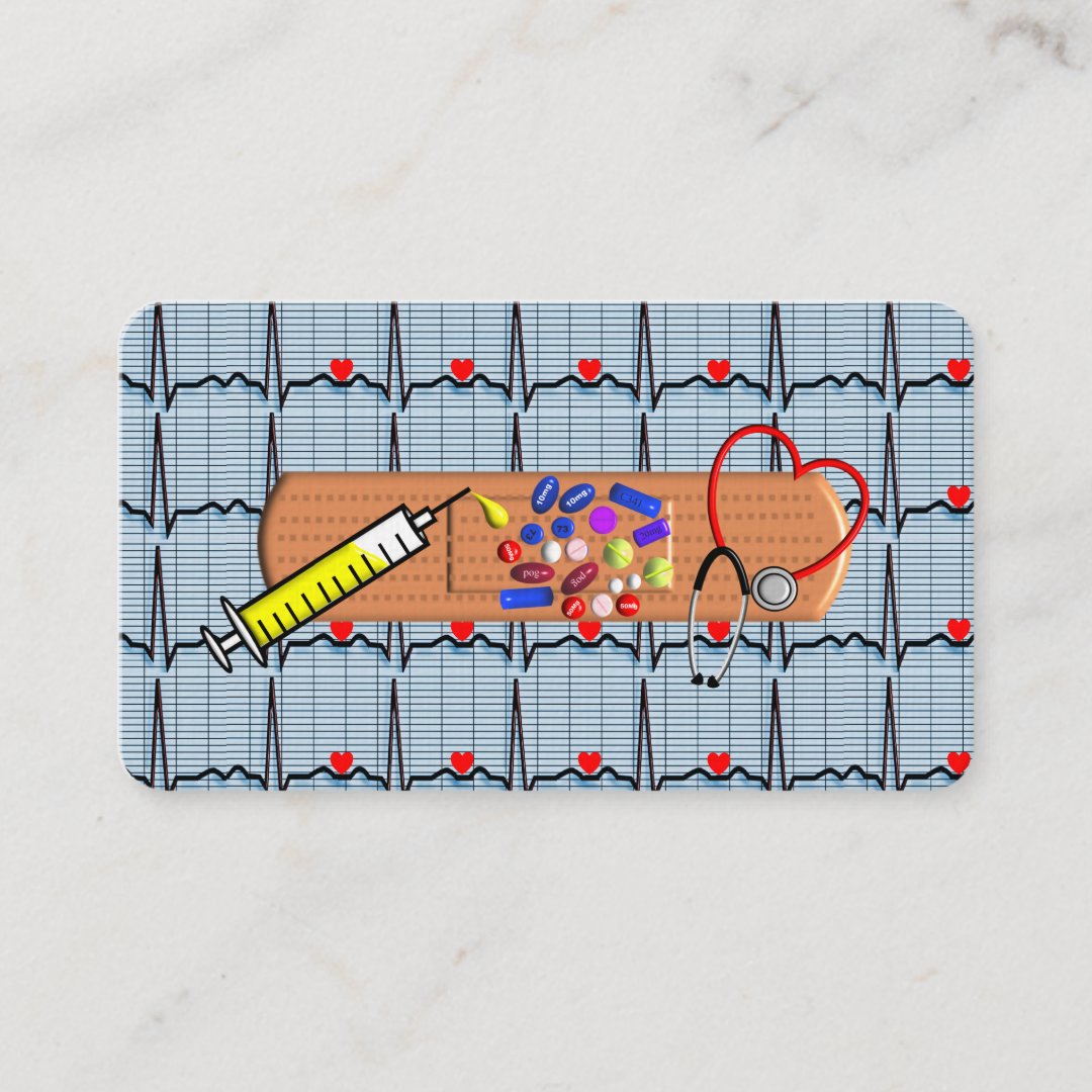 Medical Business Cards EKG Strips | Zazzle