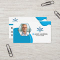 Medical Caduceus Logo Template Navy Blue Business Card | Zazzle