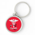 Medical Caduceus Staff Symbol Personalized Keychain | Zazzle