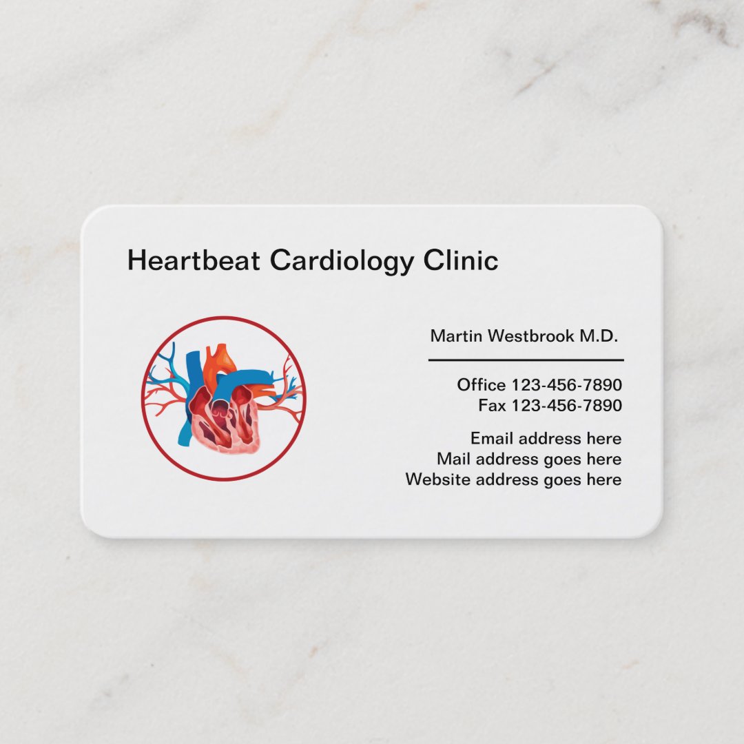 Medical Cardiology Clinic Cardiologist Business Card | Zazzle