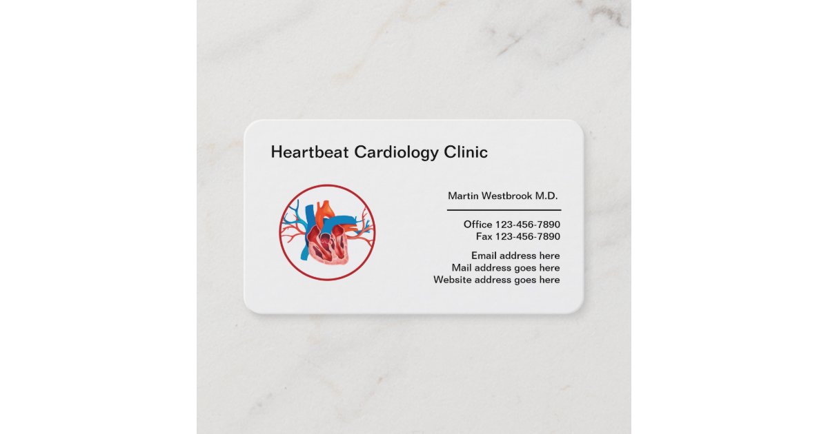 Medical Cardiology Clinic Cardiologist Business Card | Zazzle
