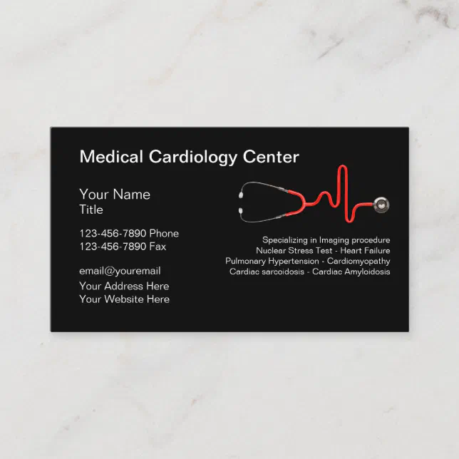 Medical Cardiology Service Business Card | Zazzle