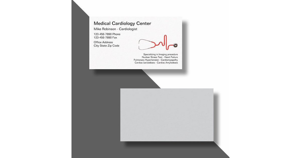 Medical Cardiology Service Business Card | Zazzle